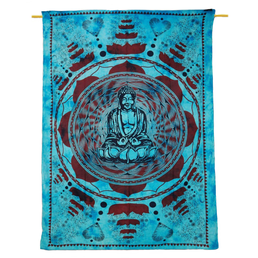 Buddha On Lotus Meditation Wall Hanging, Blue – OTA